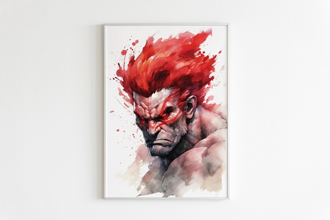 Akuma II POSTER: Watercolor Wall Art, Street Fighter Art Decor, Game ...