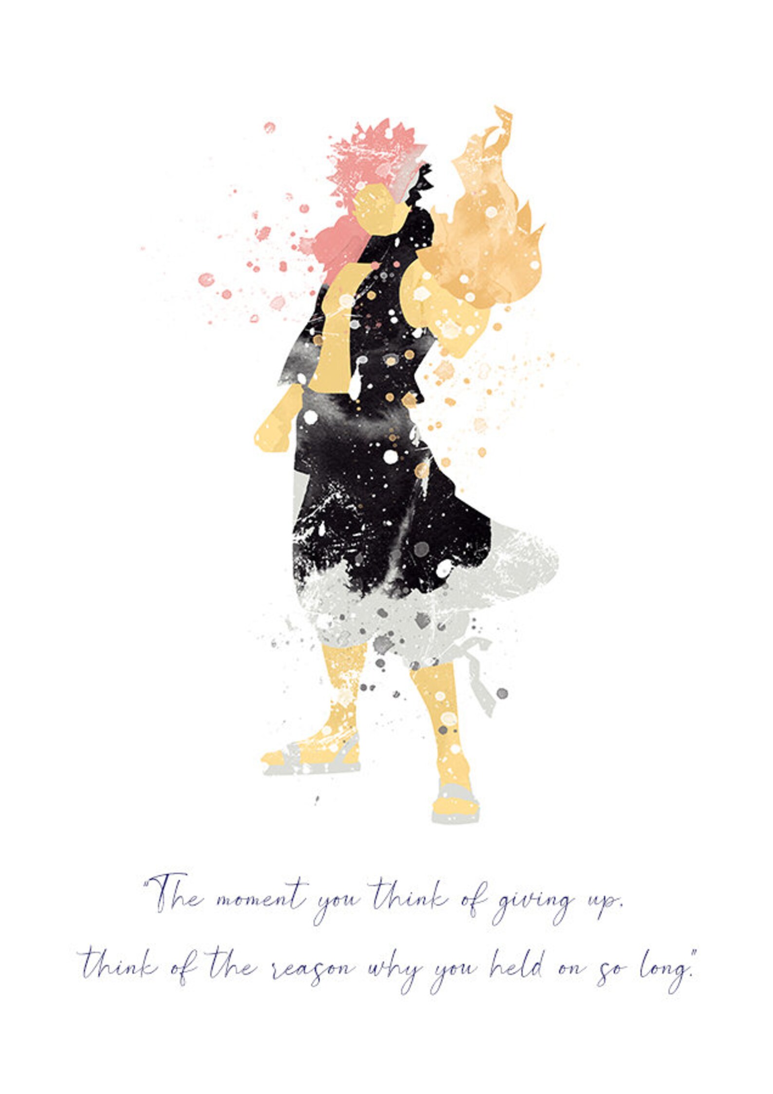 Natsu Dragneel Quote POSTER: Watercolor Wall Art Fairy Tail - Etsy