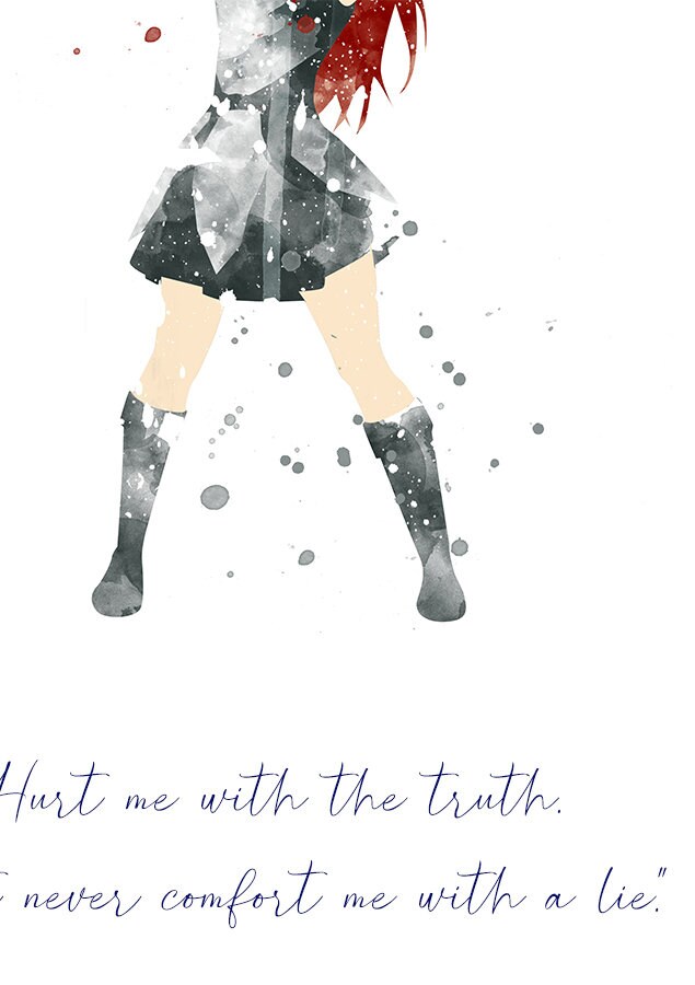 Erza Scarlet Quote POSTER: Watercolor Wall Art Fairy Tail Art - Etsy