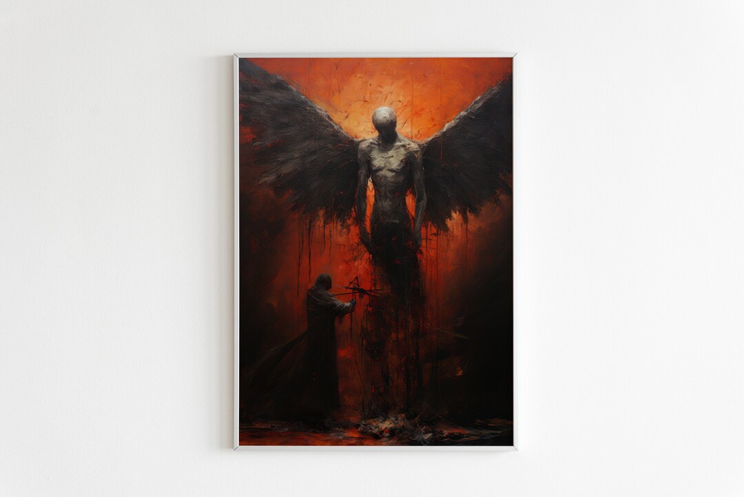 Jacob Fighting With Angel POSTER: Wall Decor Inspired by Beksinski Art ...