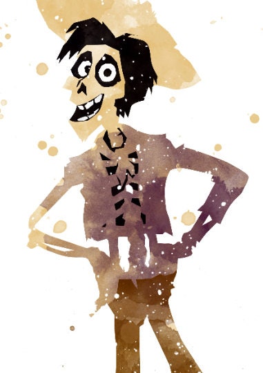 Héctor Rivera POSTER: Watercolor Wall Art Coco Art Decor - Etsy