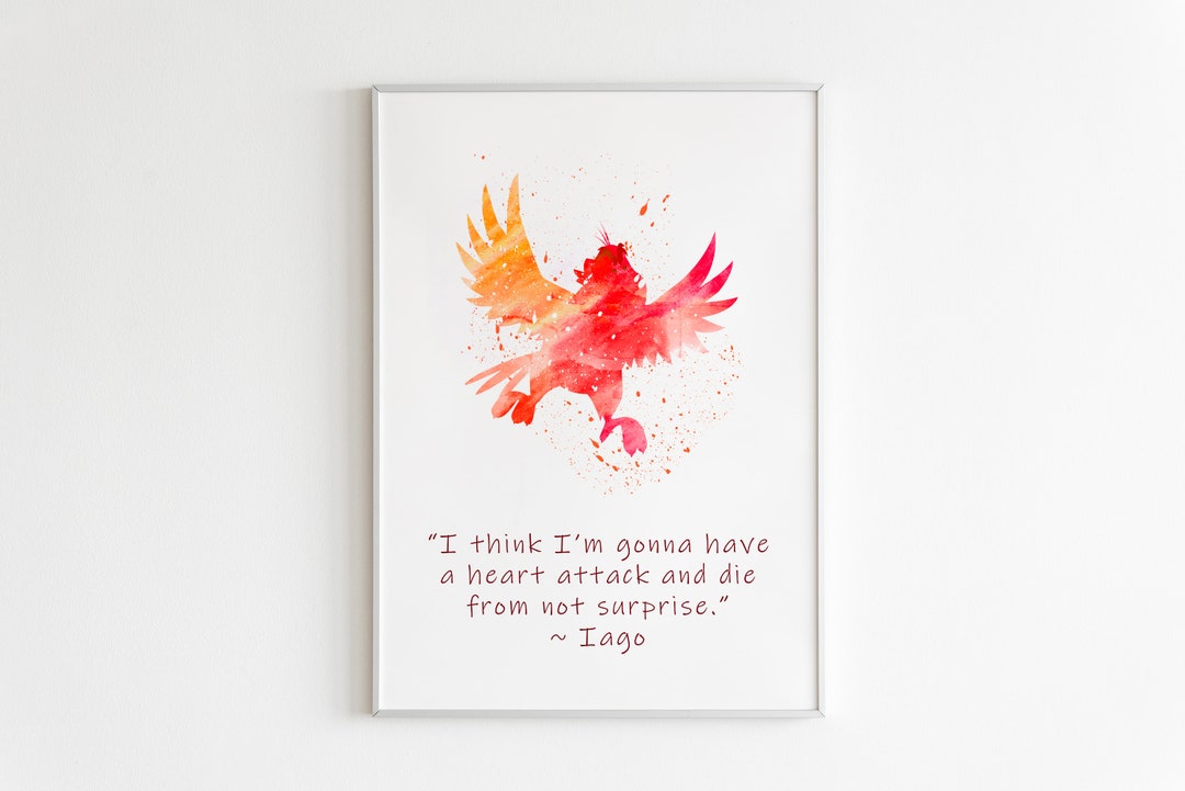 Iago Quote POSTER: Watercolor Wall Art Disney Art Decor Iago - Etsy