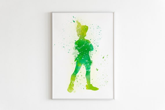 Peter Pan POSTER: Watercolor Wall Art Peter Pan Art Decor | Etsy