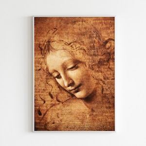 Leonardo Da Vinci POSTER VII: Reproduction of Da Vinci Drawing, La Scapigliata Drawing, Home ...