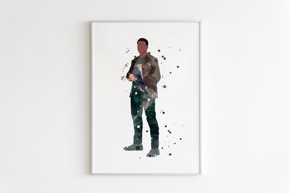 Finn POSTER: Watercolor Wall Art Finn Art Decor Star Wars | Etsy