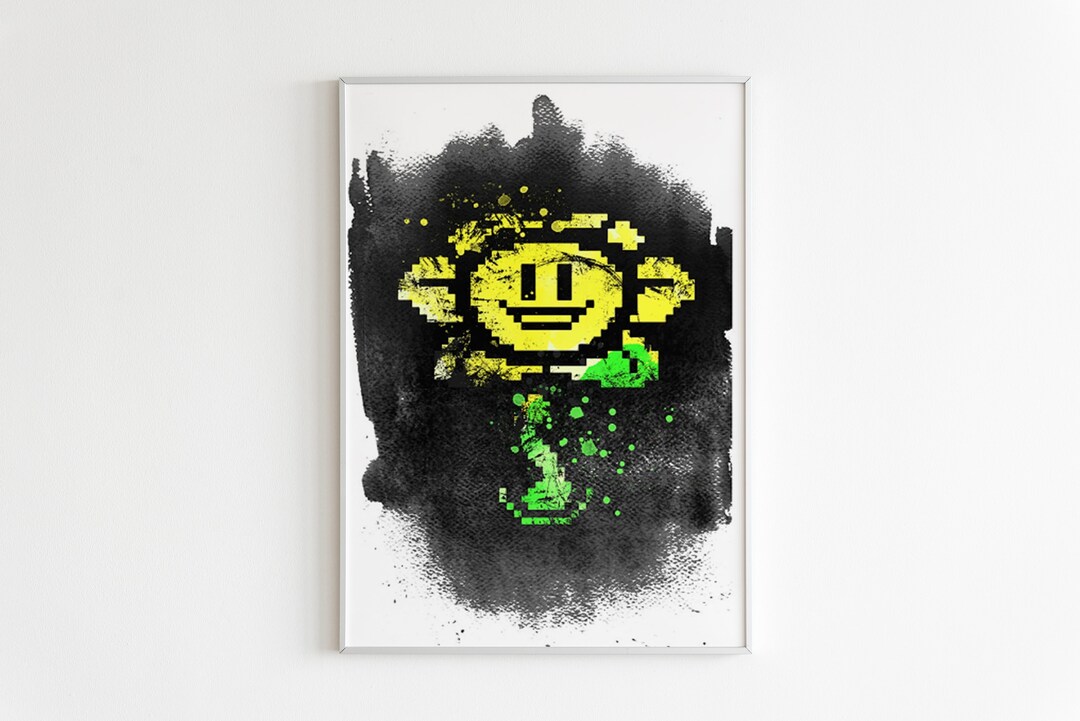 Flowey POSTER: Watercolor Wall Art, Undertale Art Decor, Game Character ...
