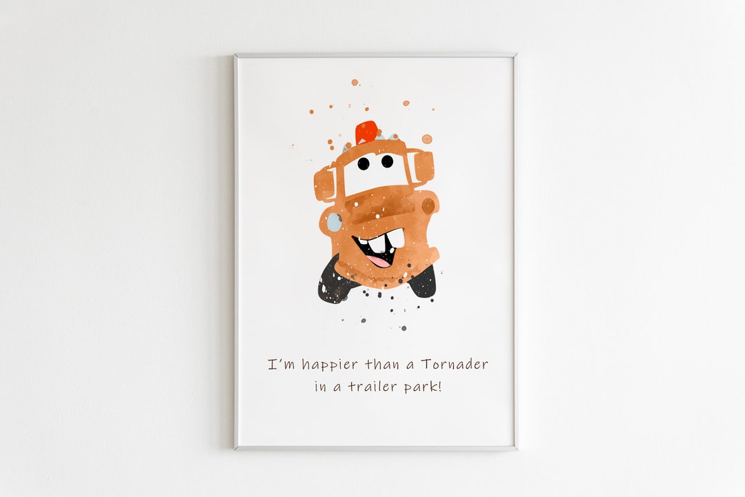 Mater Quote POSTER: Watercolor Wall Art Cars Art Decor - Etsy