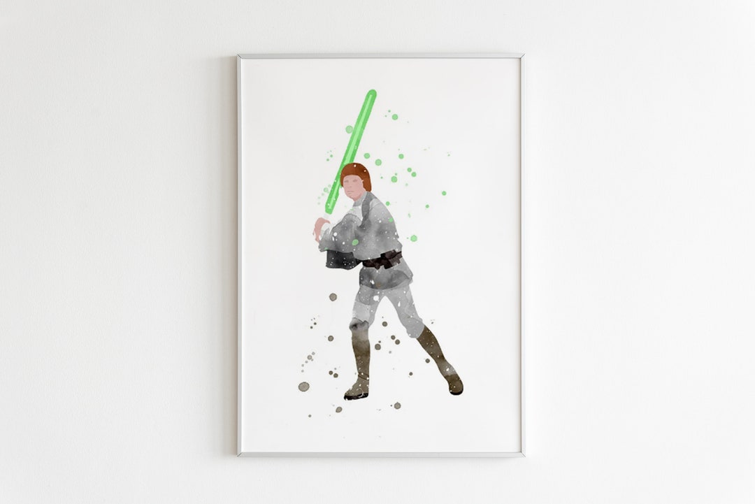 Luke Skywalker POSTER: Watercolor Wall Art, Luke Skywalker Art Decor ...