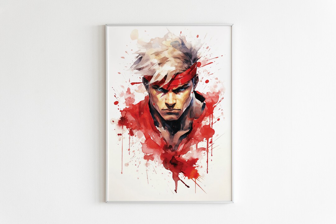 Ken II POSTER: Watercolor Wall Art, Street Fighter Art Decor, Game Character Poster, Custom Wall ...