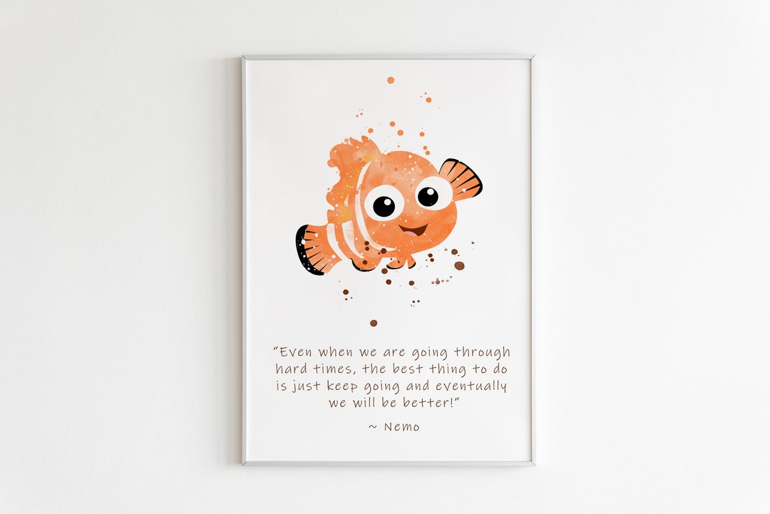 Nemo Quote POSTER: Watercolor Wall Art, Nemo Art Decor, Cartoon ...