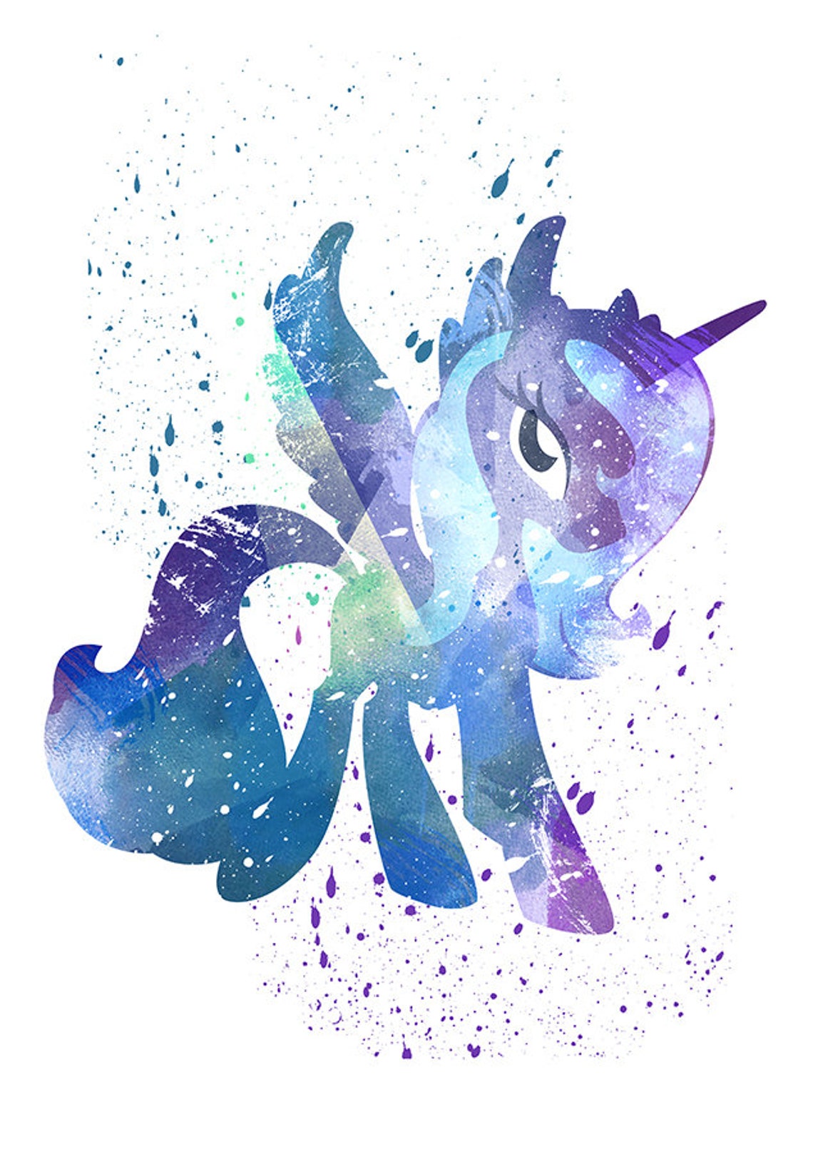 Princess Luna POSTER: Watercolor Wall Art My Little Pony Art - Etsy