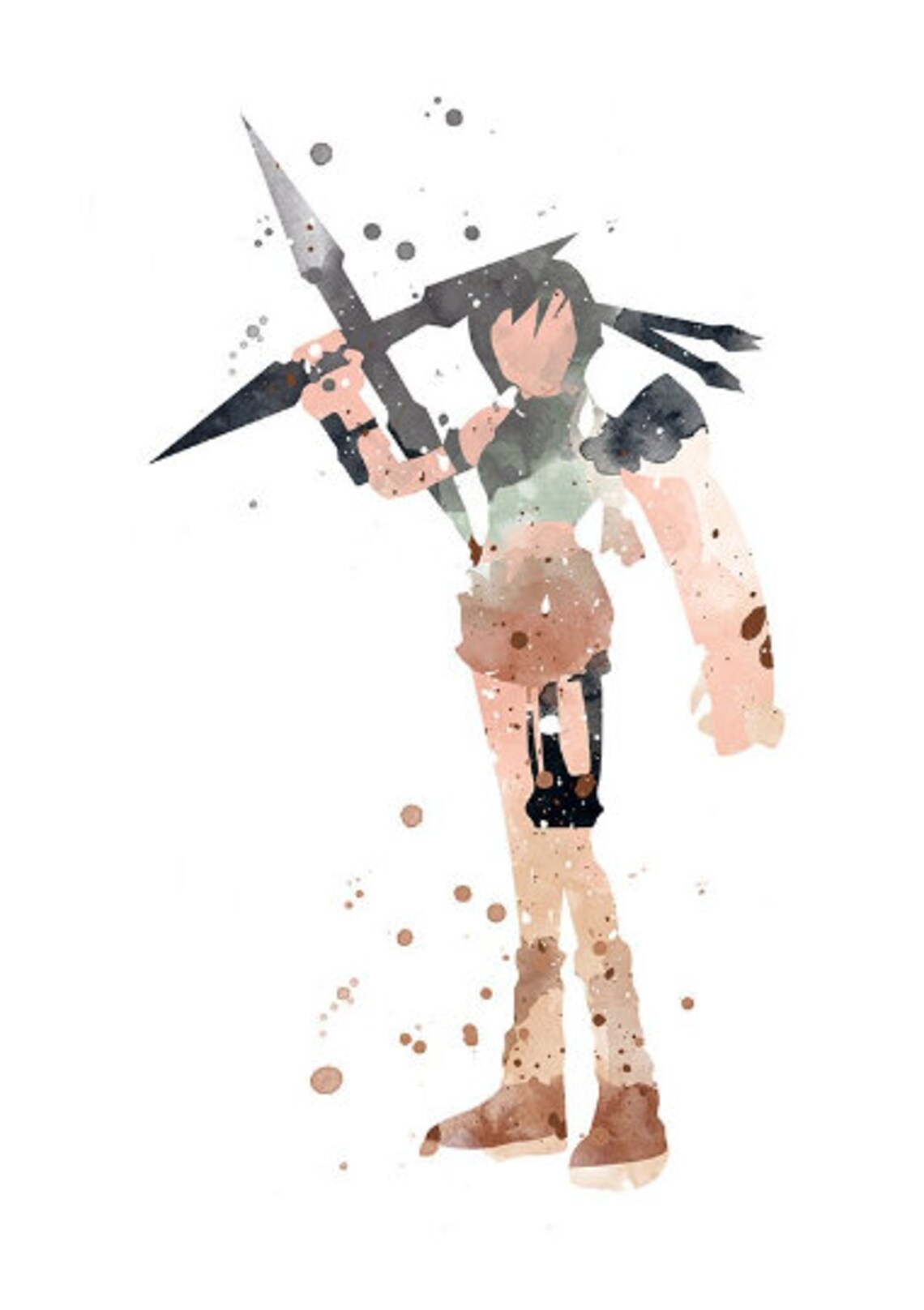 Yuffie Kisaragi POSTER: Watercolor Wall Art Final Fantasy Art - Etsy