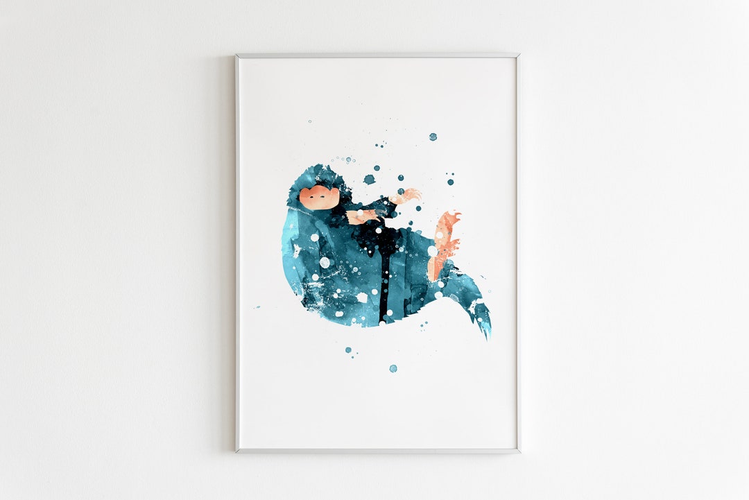 Niffler POSTER: Watercolor Wall Art, Niffler Art Decor, Book Character ...