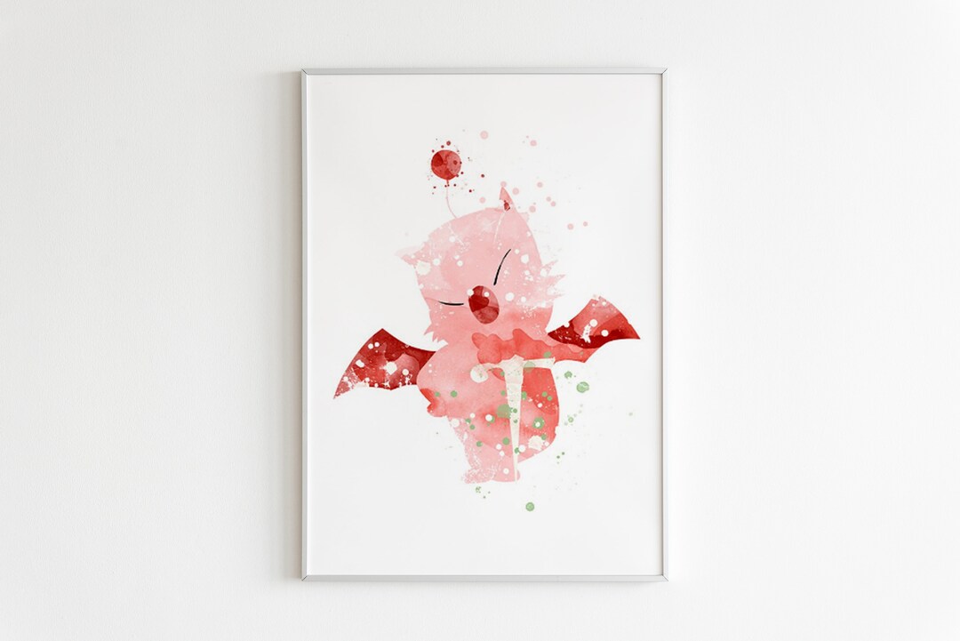 Dr. Mog POSTER: Watercolor Wall Art, Final Fantasy Art Decor, Game ...