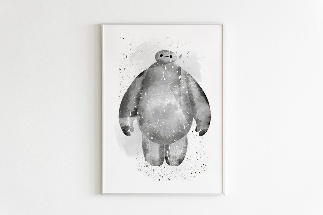 Baymax POSTER: Watercolor Wall Art, Disney Art Decor, Big Hero 6 ...