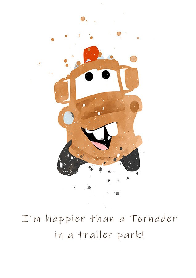 Mater Quote POSTER: Watercolor Wall Art Cars Art Decor - Etsy