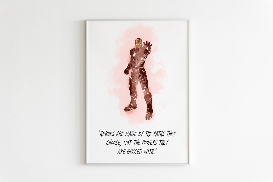 Iron Man Quote POSTER: Watercolor Wall Art, Comics Art Decor, Super ...