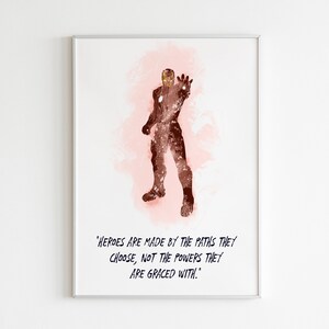 Iron Man Quote POSTER: Watercolor Wall Art, Comics Art Decor, Super ...