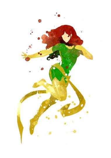 Jean Grey POSTER: Watercolor Wall Art Marvel Comics Art - Etsy