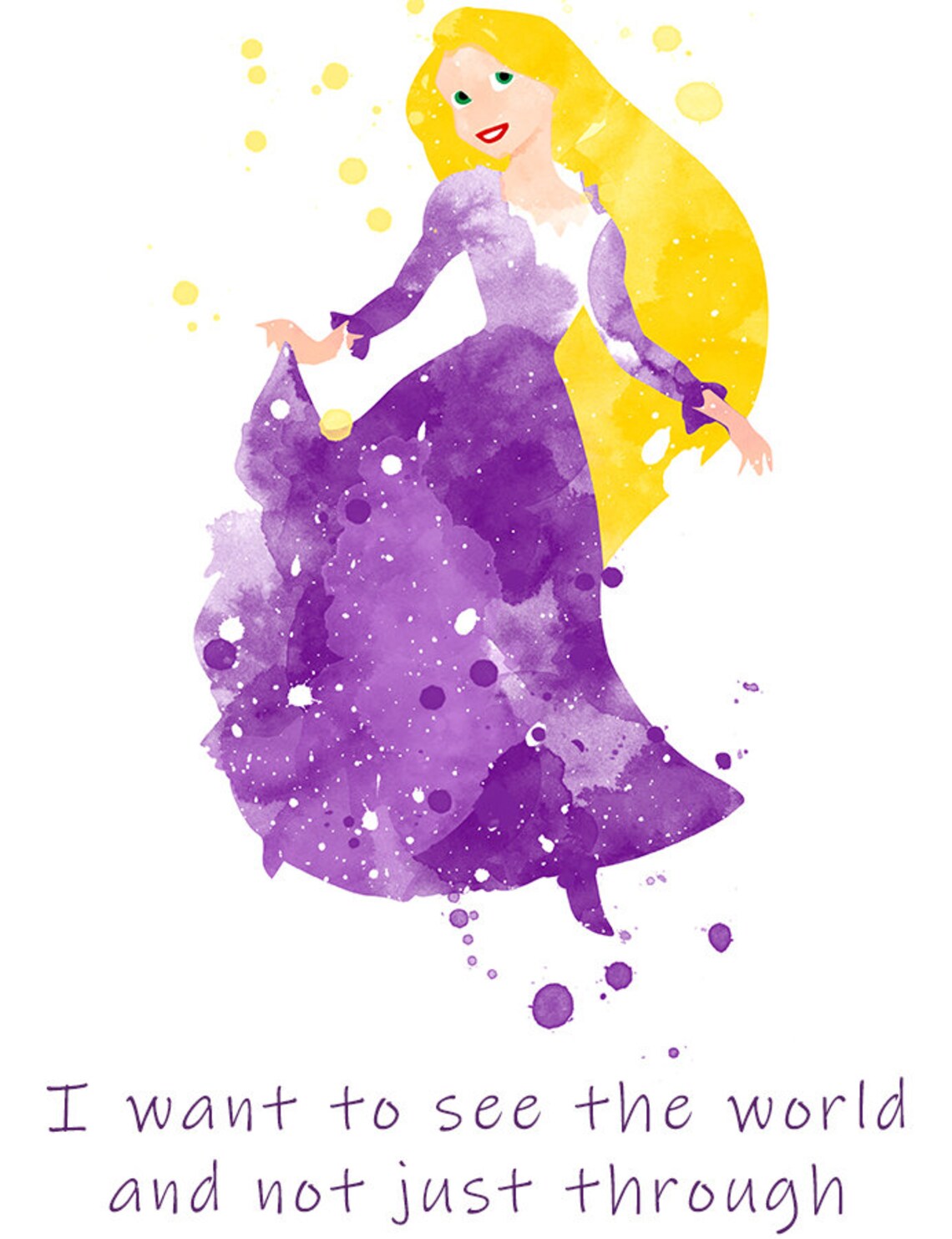 Rapunzel Quote POSTER: Watercolor Wall Art Tangled Art Decor - Etsy