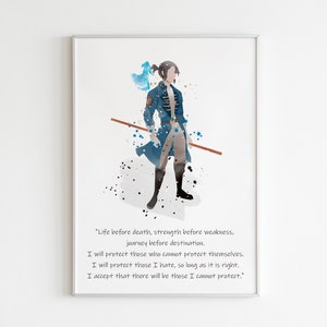 Kaladin and Sylphrena Quote POSTER: Watercolor Wall Art, Stormlight ...