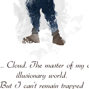 Cloud Strife Quote POSTER: Watercolor Wall Art, Final Fantasy Art Decor ...