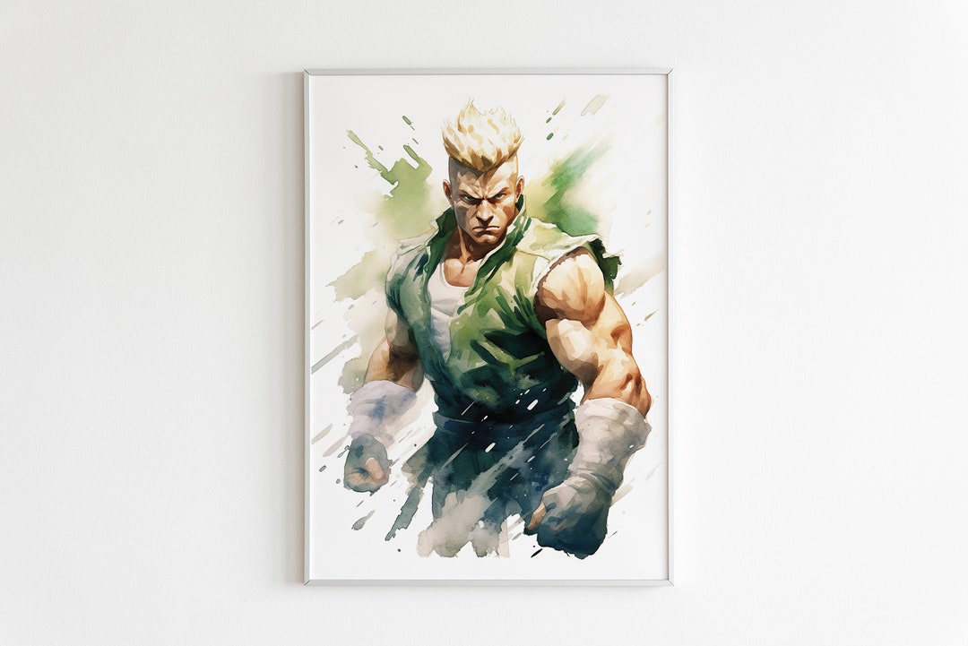 Guile POSTER: Watercolor Wall Art, Street Fighter Art Decor, Game ...