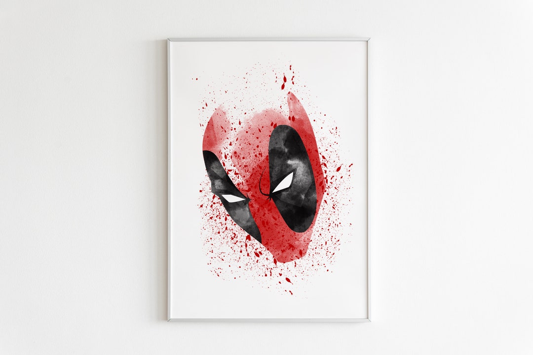 AFFICHE Deadpool III : Art mural aquarelle, décor artistique Marvel ...