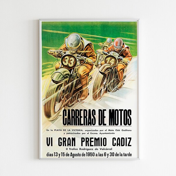 Vintage Motorcycle Racing Posters - Etsy