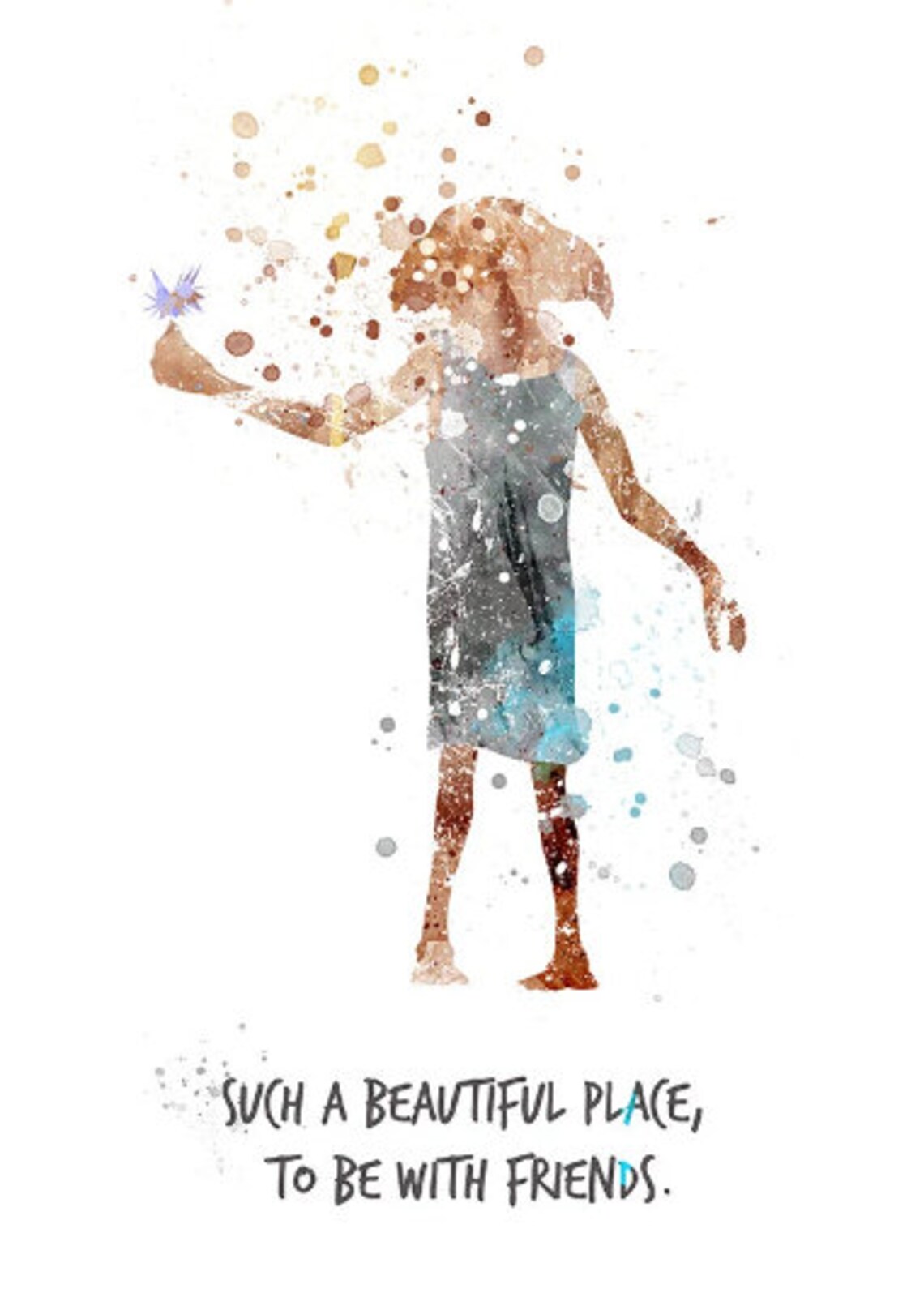 Dobby Quote POSTER: Watercolor Wall Art Dobby Art Decor Book - Etsy
