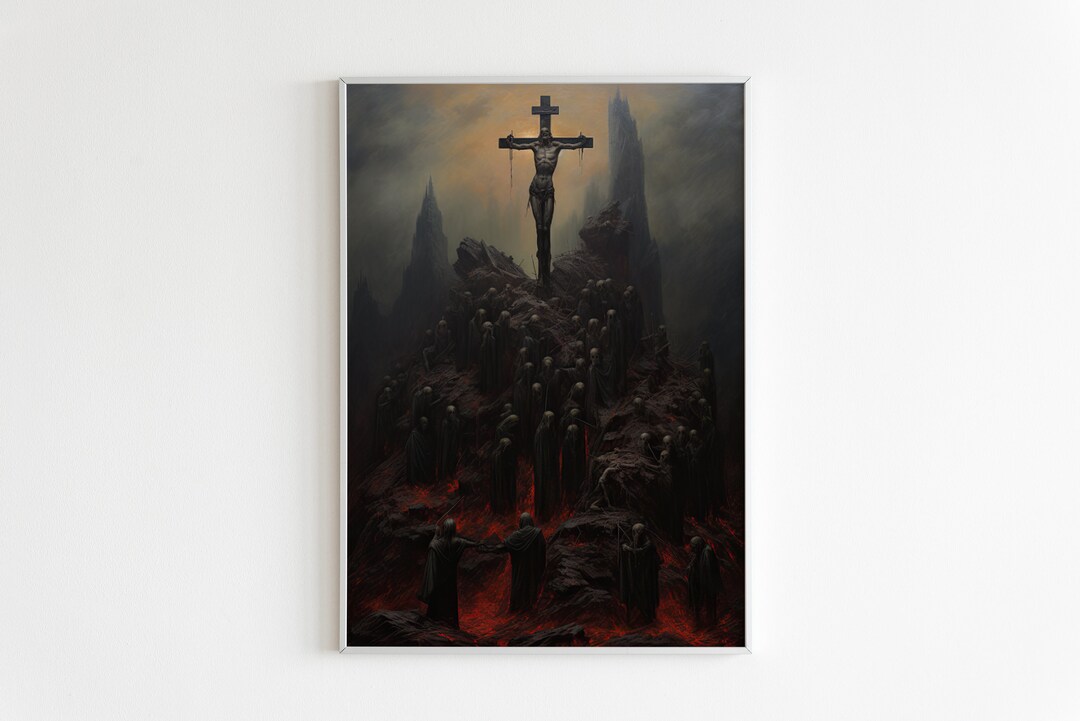 Jesus Christ Crucified POSTER II: Wall Decor Inspired by Beksinski Art ...