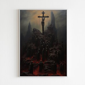 Jesus Christ Crucified POSTER II: Wall Decor Inspired by Beksinski Art ...