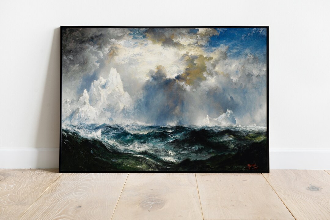Thomas Moran POSTER III: Moonlight on Icebergs Fine Art Print ...