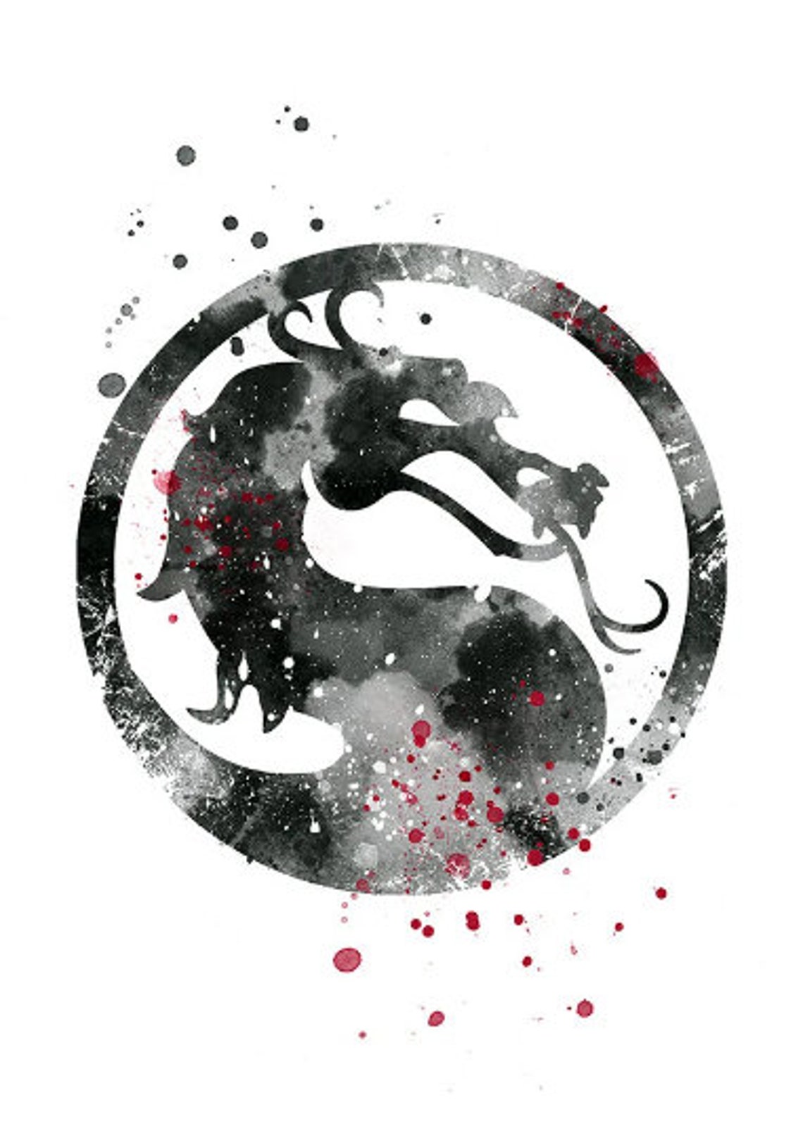 Mortal Combat POSTER: Watercolor Wall Art Mortal Combat Logo | Etsy