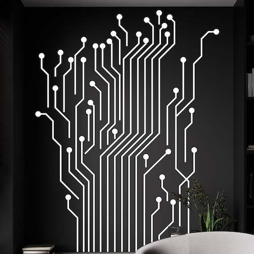 Circuit Board Wall Decal Technology Vinyl Wall Art Decals - Etsy