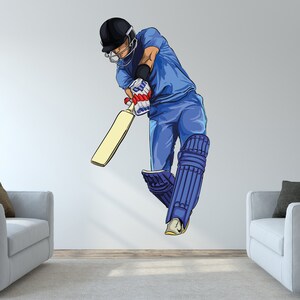 Cricket Wall Decal/ Sports Wall Decal/ Boys Room Decal/ Cricket Player ...