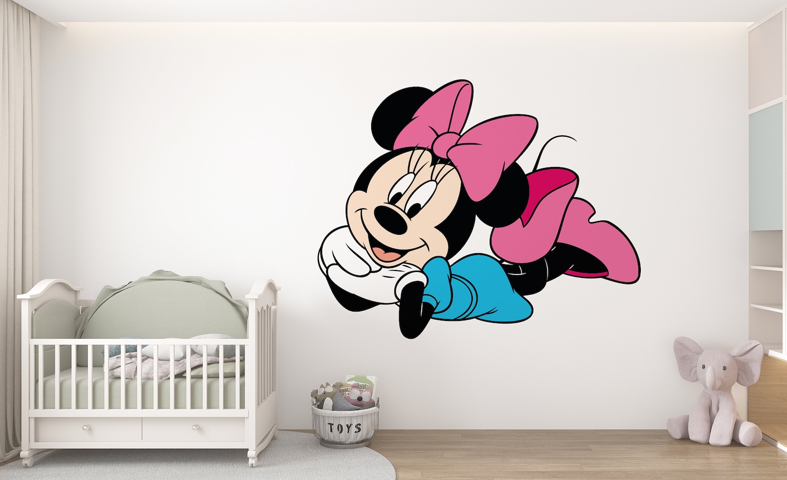Minnie Mouse Wall Decal Cartoon Wall Decor for Kids Nursery - Etsy