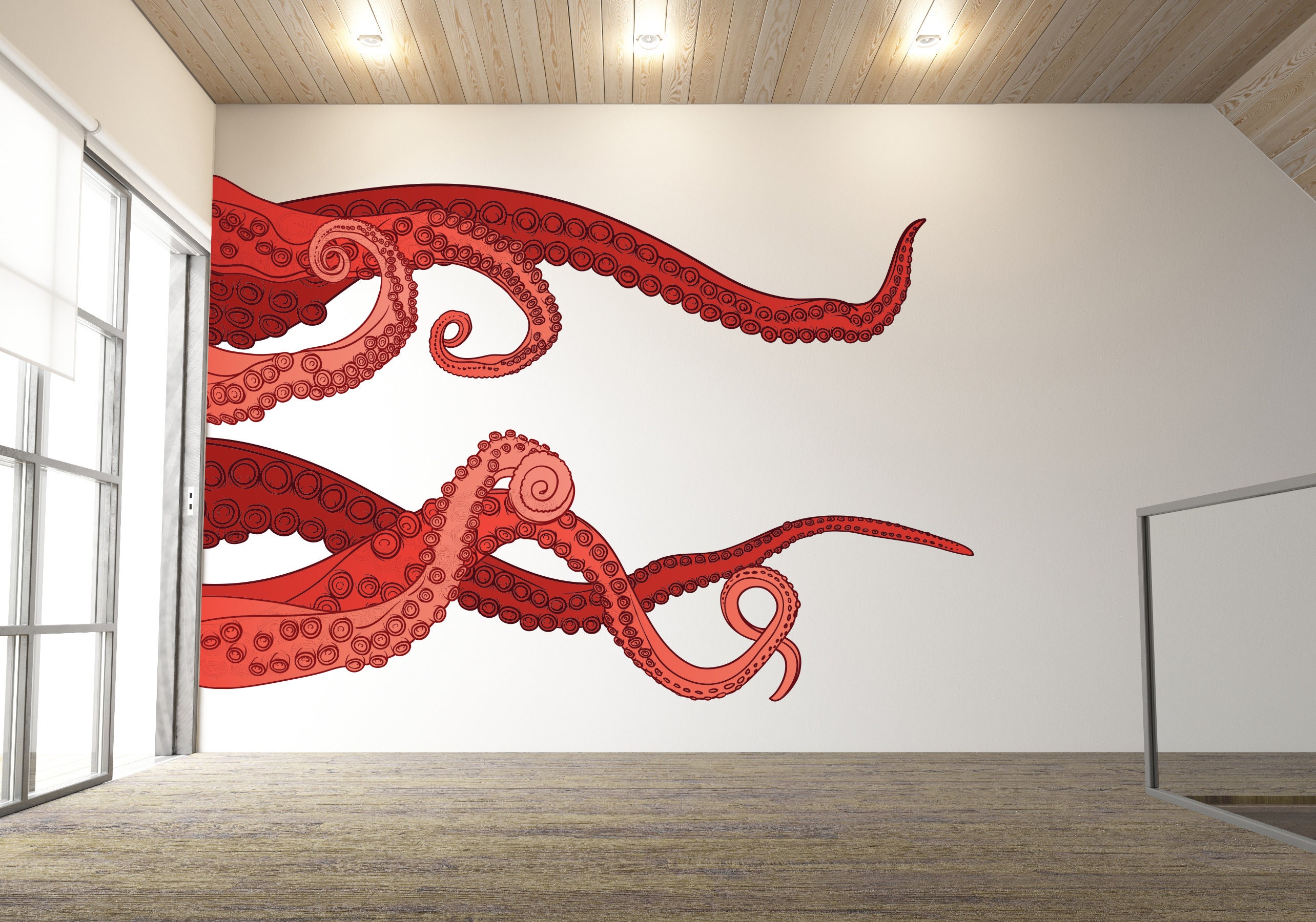 Octopus Wall Decal/ Ocean Wall Decal/ Nautical Wall Decor/ - Etsy