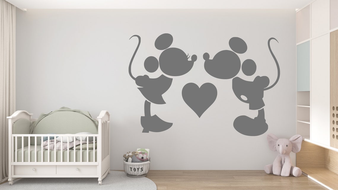 Minnie Mouse Wall Decal Cartoon Wall Decor for Kids Nursery - Etsy