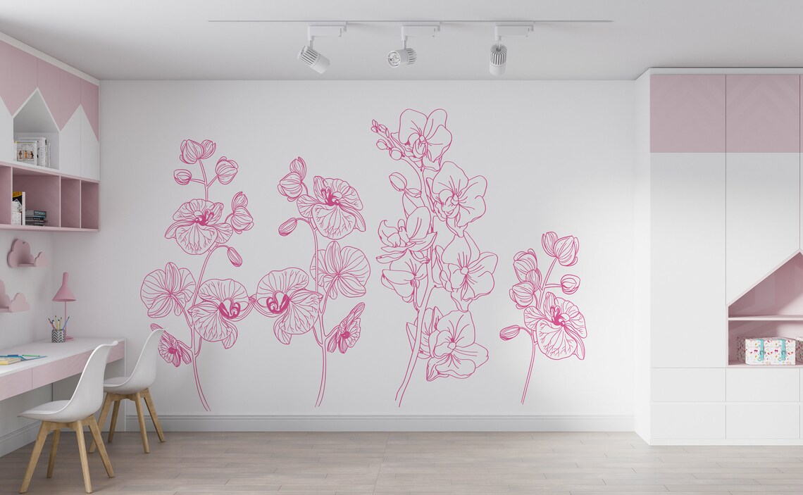 Flowers Wall Decal/ Flowers Wall Decal/ Flower Decals Wall - Etsy