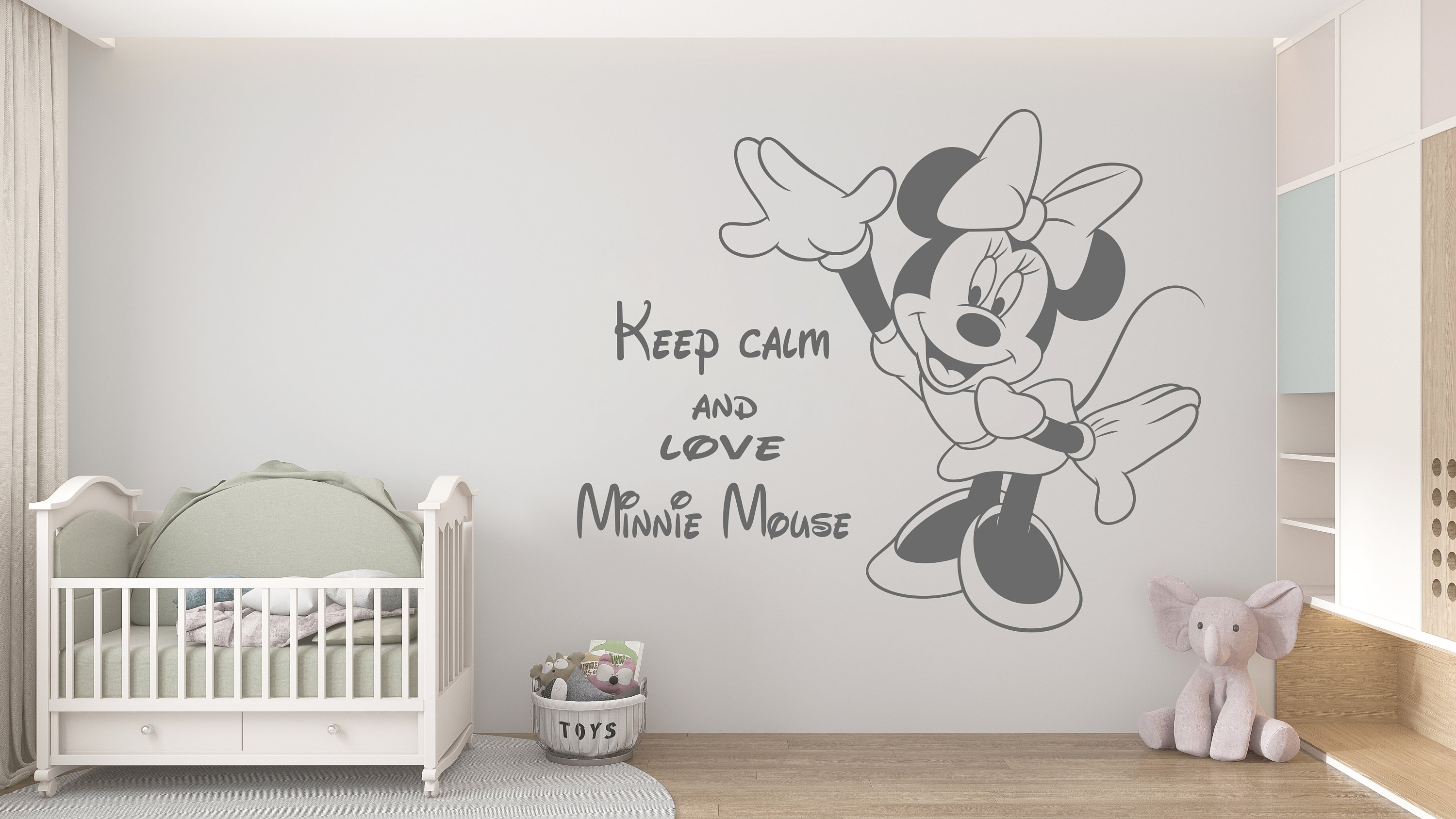 Minnie Mouse Wall Decal Cartoon Wall Decor for Kids Nursery - Etsy