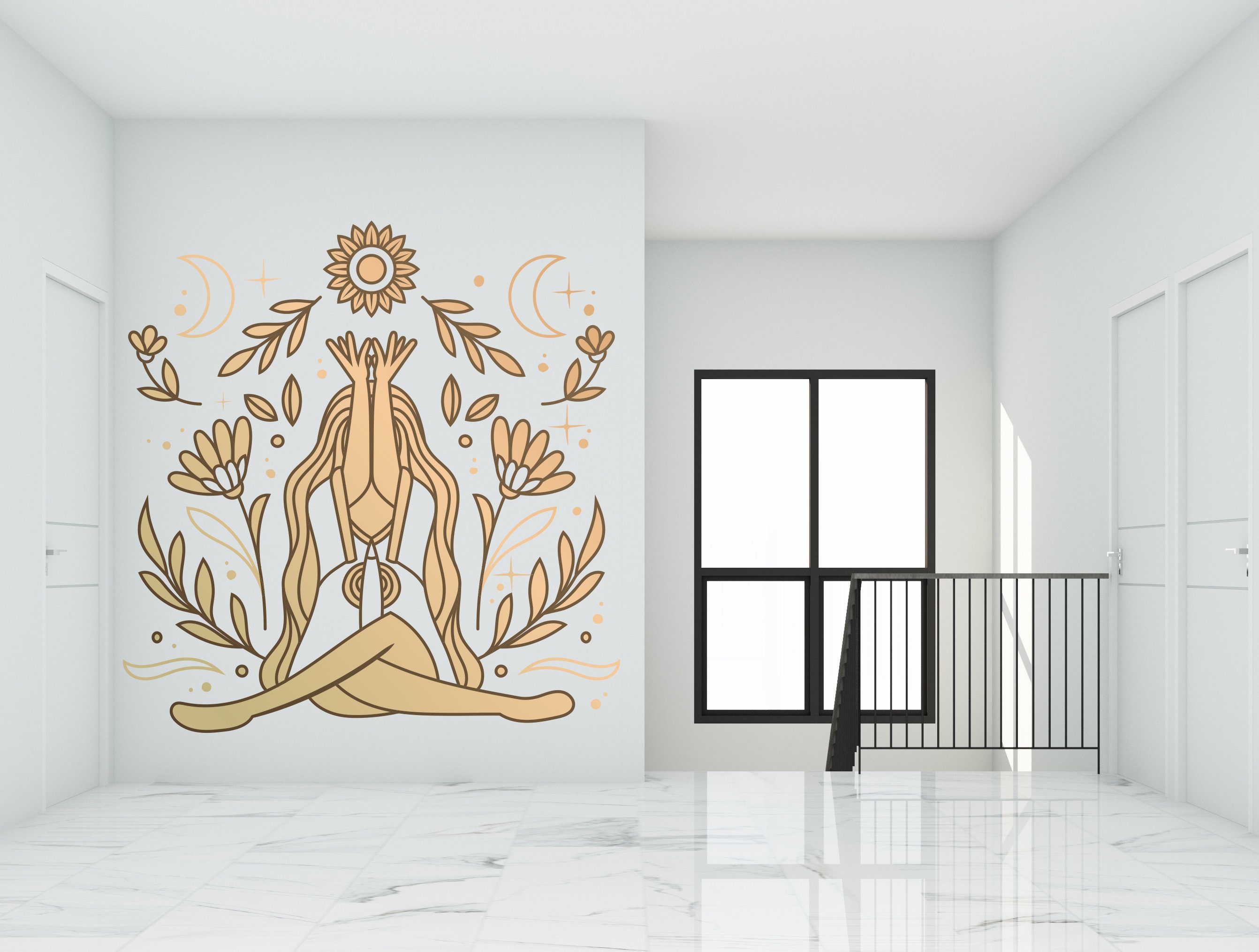 Yoga Wall Decal/ Mandala Wall Decal/ Yoga Studio Decor/ - Etsy