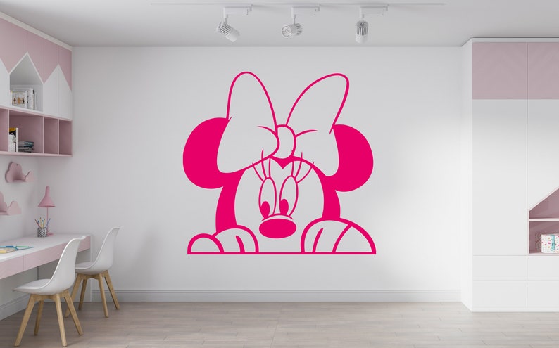 Minnie Mouse Wall Decal Cartoon Wall Decor for Kids Nursery - Etsy