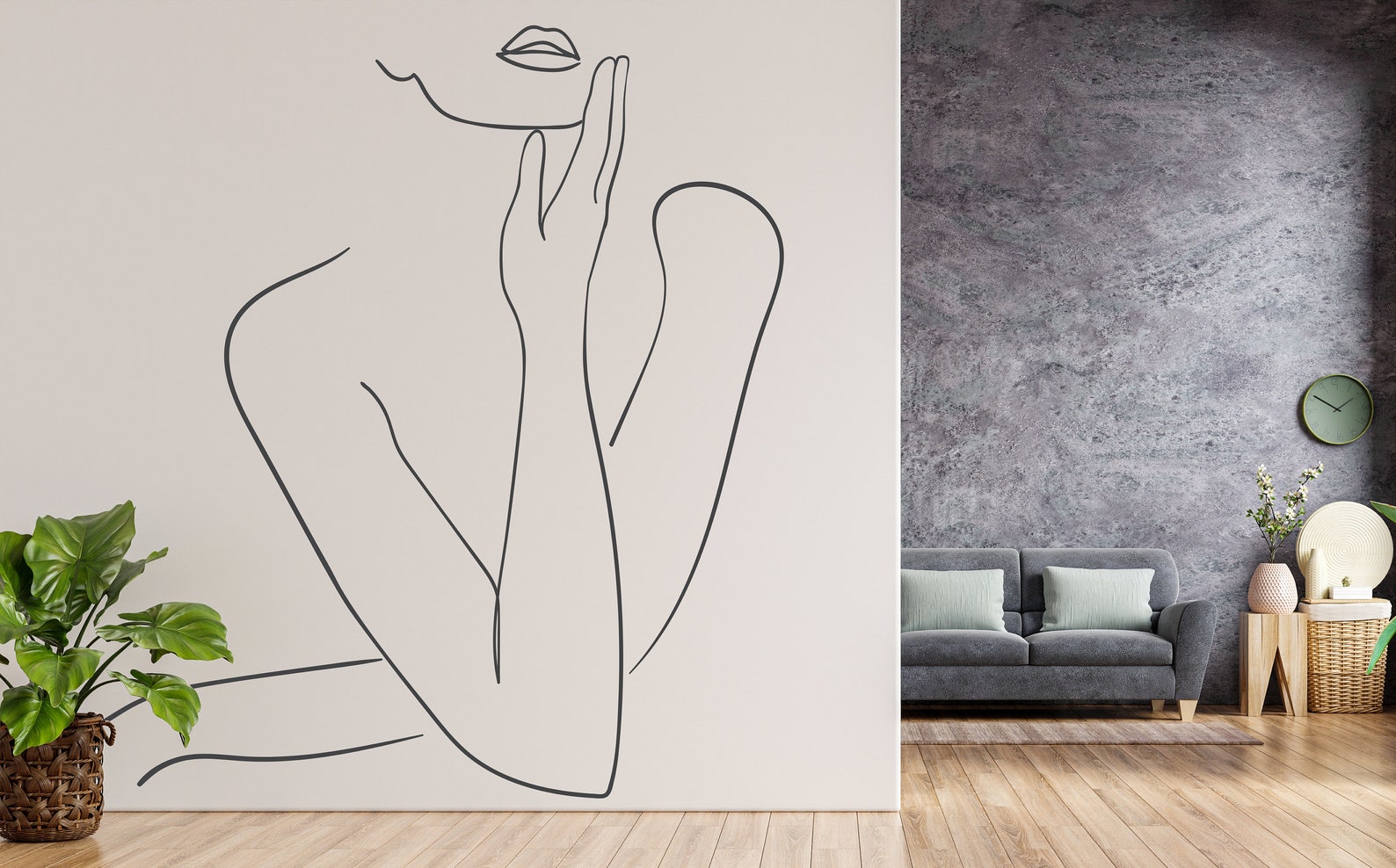 Woman Wall Decal. Abstract Woman Wall Decal. Beautiful Woman Wall Decal ...