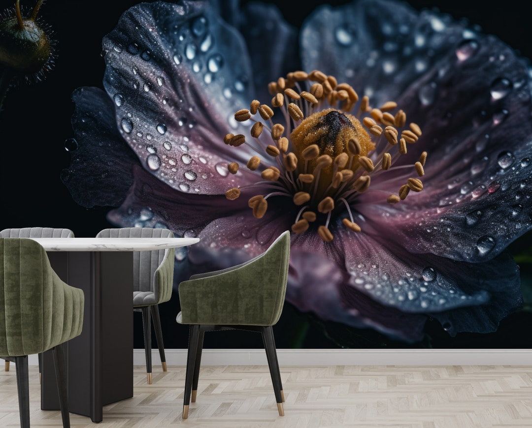 Flower Wall Mural/ Floral Wall Paintings/ Floral Wall Mural/ Floral ...