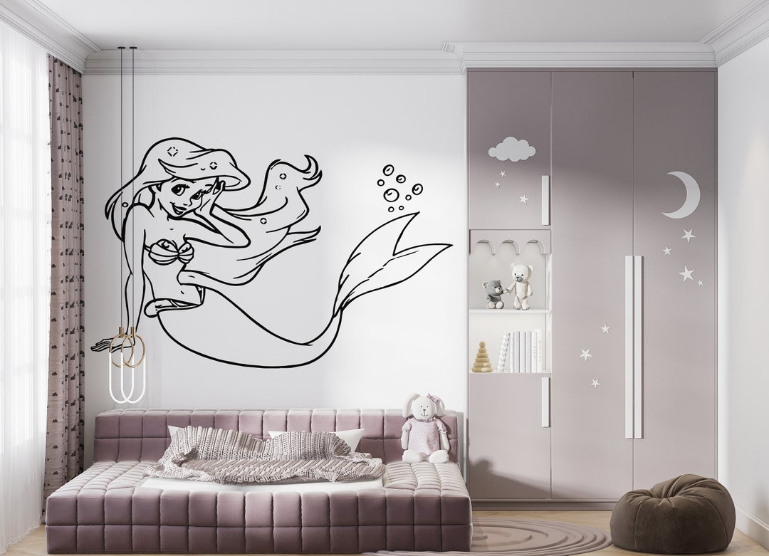 Ariel Wall Decal/ Little Mermaid Wall Decal/ Mermaid Decal Kids Wall ...