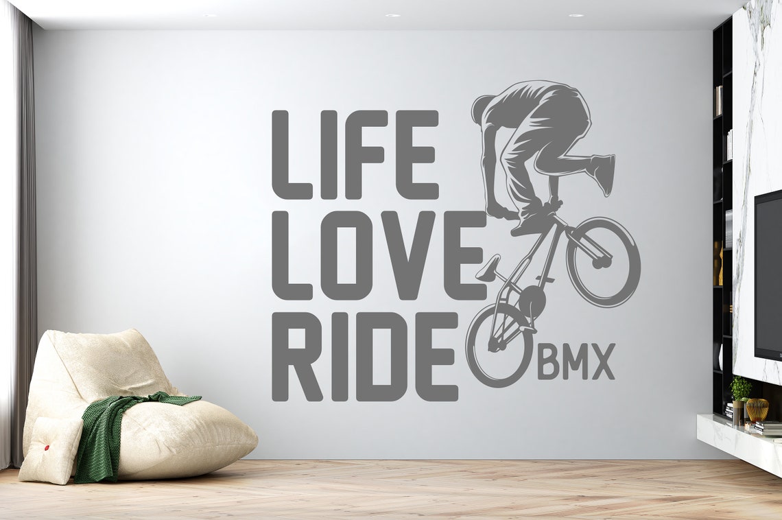 BMX Wall Decal/ BMX Wall Decor/ Bicycle Wall Decal/ Extreme | Etsy