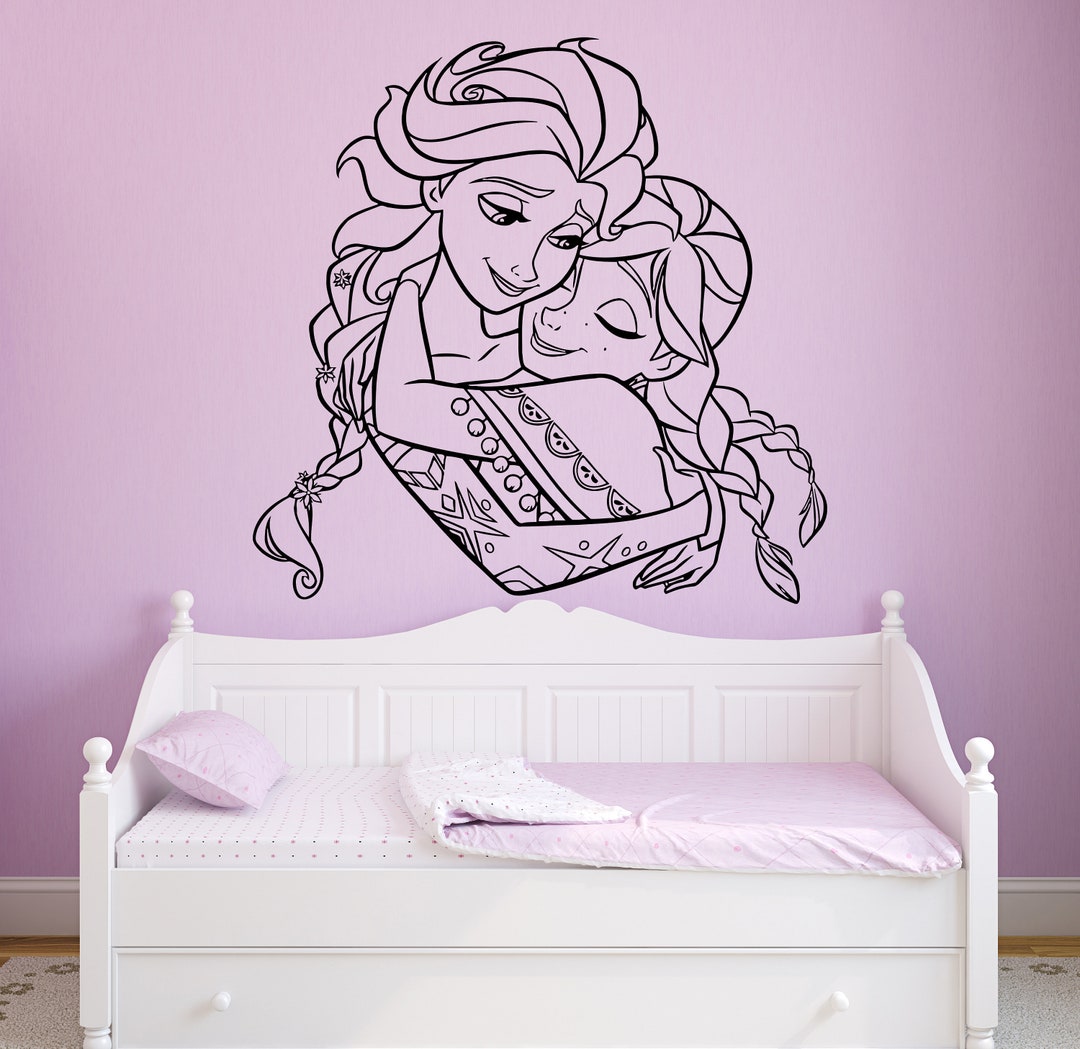 Frozen Wall Decal Princess Elsa and Anna Wall Decor for Girls Bedroom ...