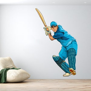 Cricket Wall Decal/ Sports Wall Decal/ Boys Room Decal/ Cricket Player ...