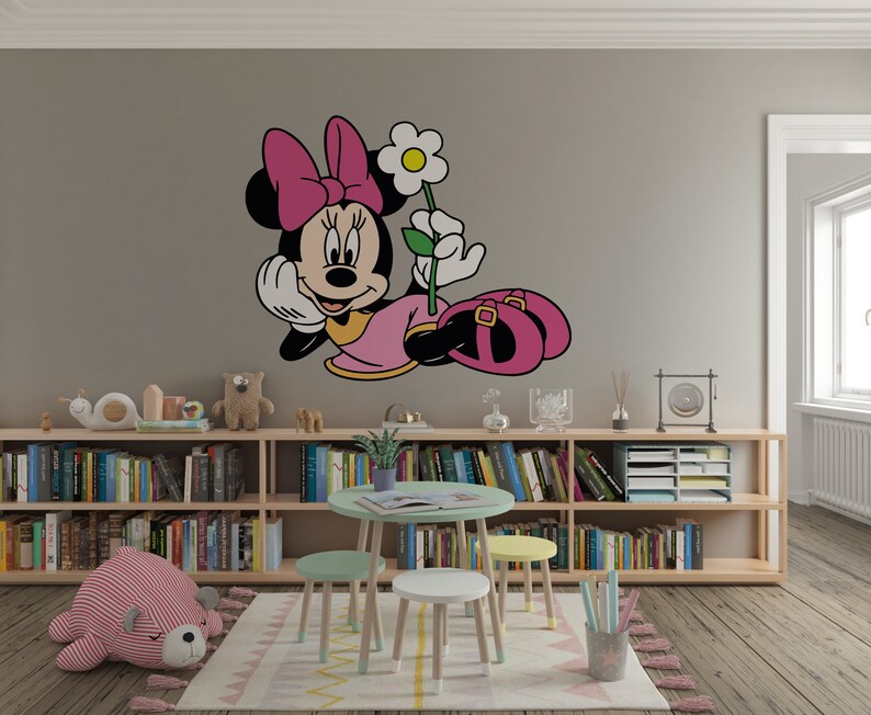 Minnie Mouse Wall Decal Cartoon Wall Decor for Kids Nursery - Etsy
